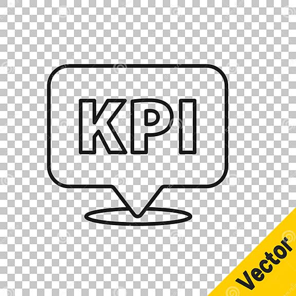 Black Line KPI - Key Performance Indicator Icon Isolated on Transparent ...