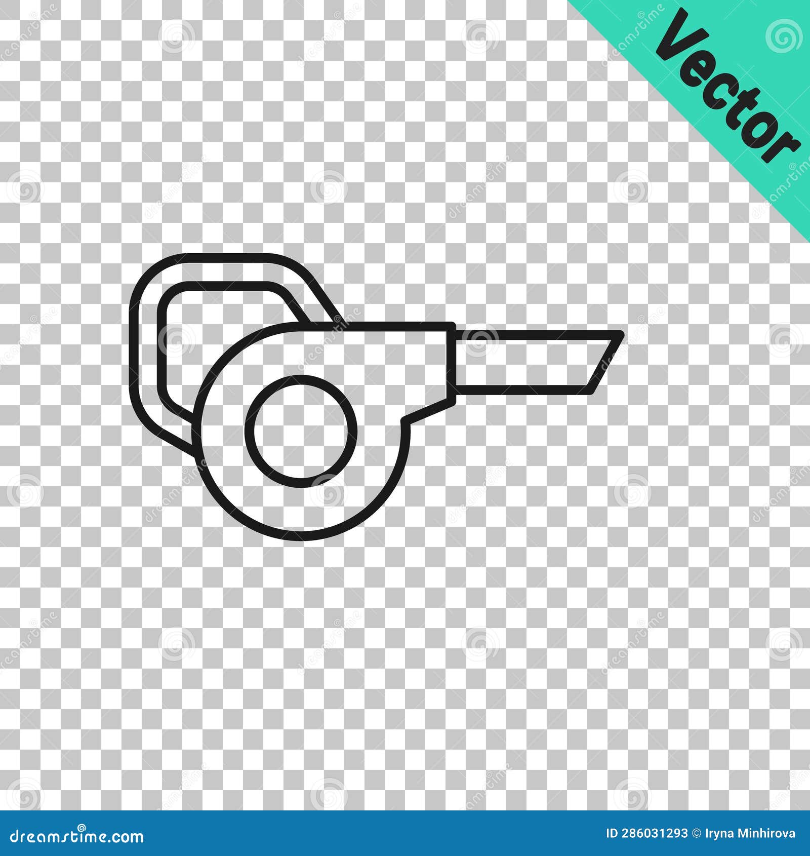 Black Line Leaf Garden Blower Icon Isolated on Transparent Background ...