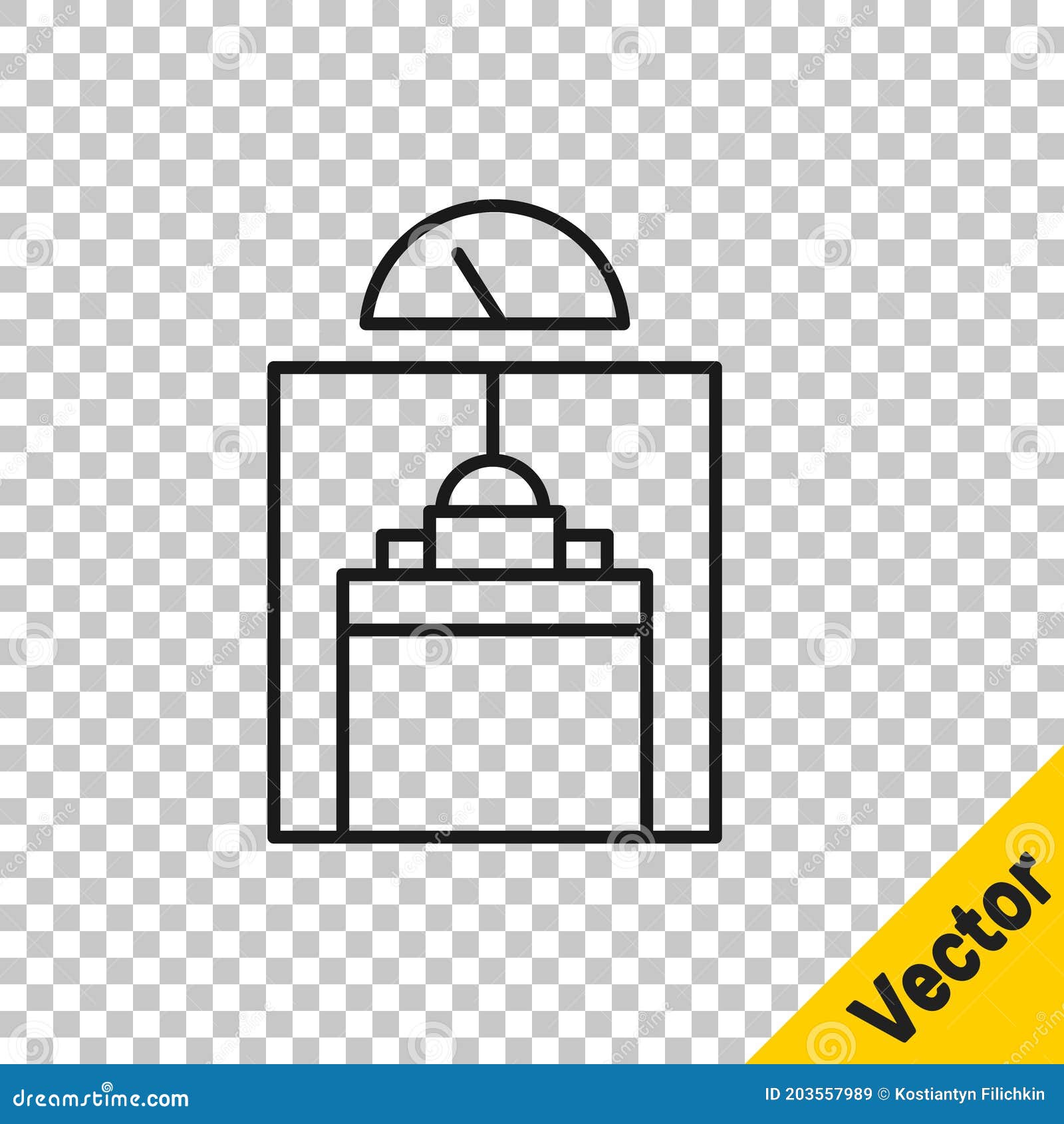 Black Line Lift Icon Isolated on Transparent Background. Elevator ...