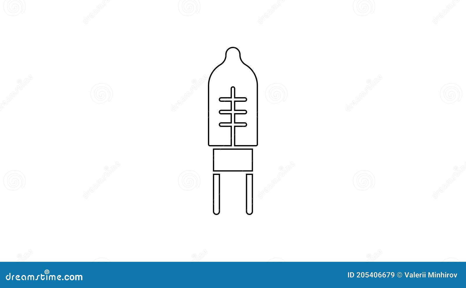 Black Line Light Emitting Diode Icon Isolated on White Background ...