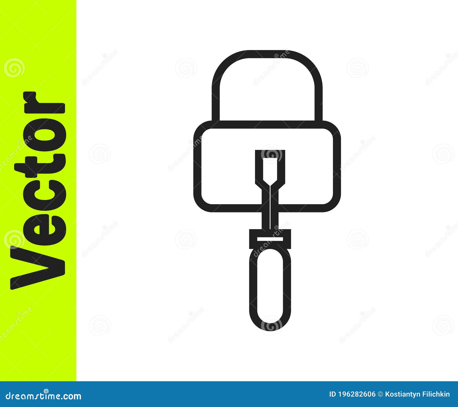 Black Line Lockpicks or Lock Picks for Lock Picking Icon Isolated on ...