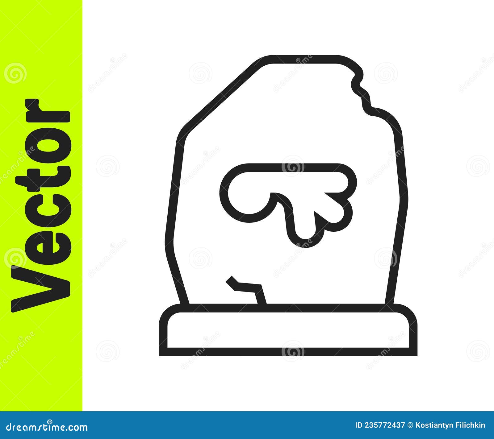 Black Line Magic Rune Icon Isolated on White Background. Rune Stone ...