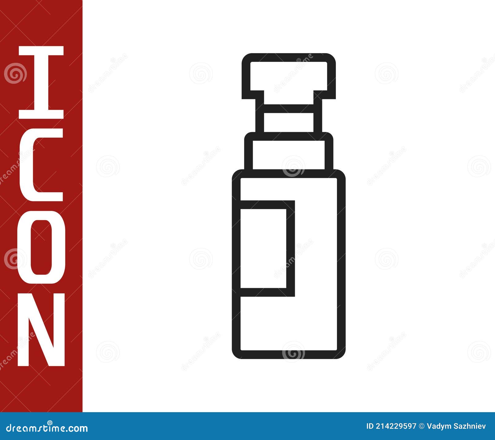 Black Line Marker Pen Icon Isolated on White Background. Vector Stock ...