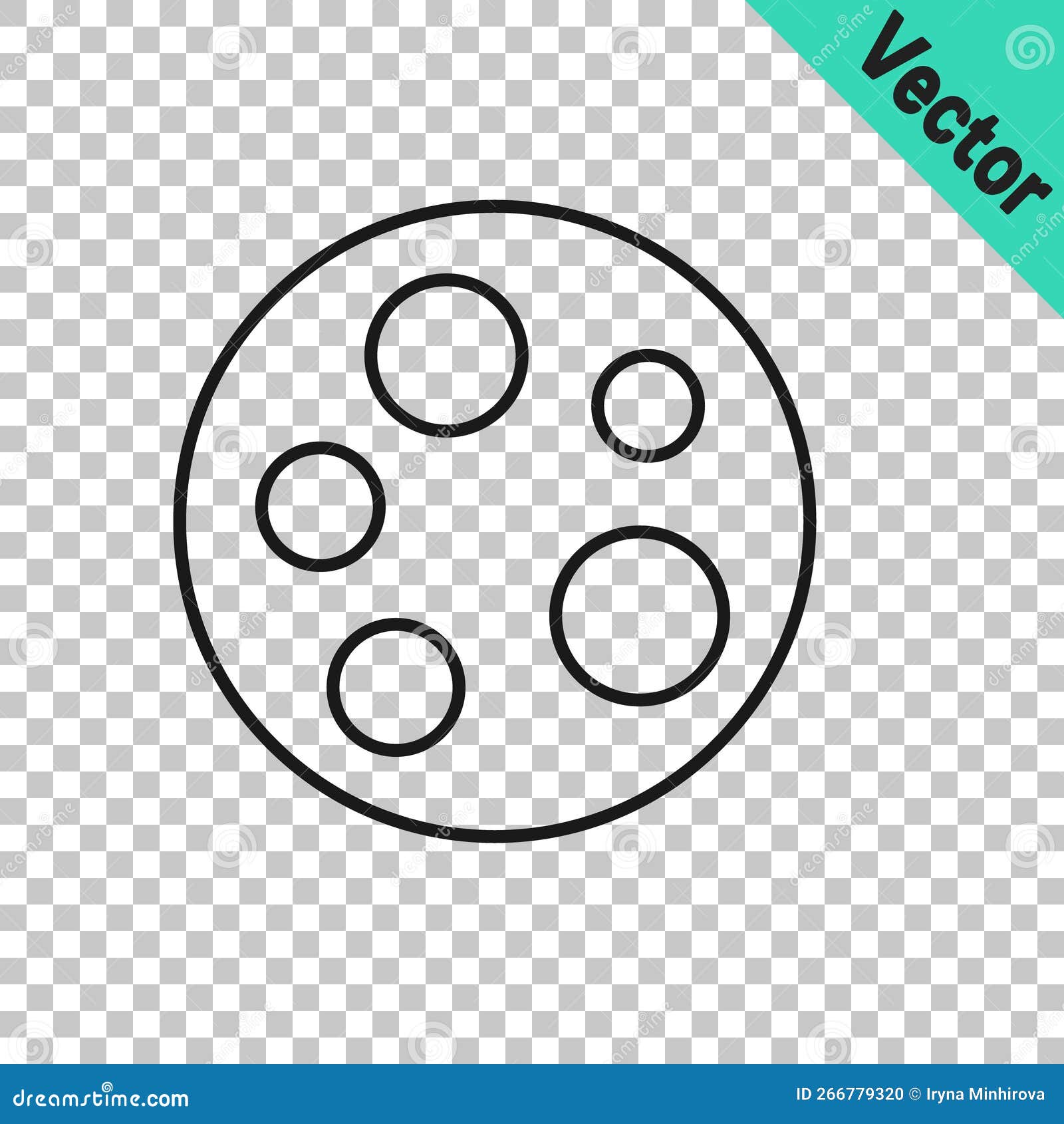 Black Line Moon Icon Isolated on Transparent Background. Vector Stock ...