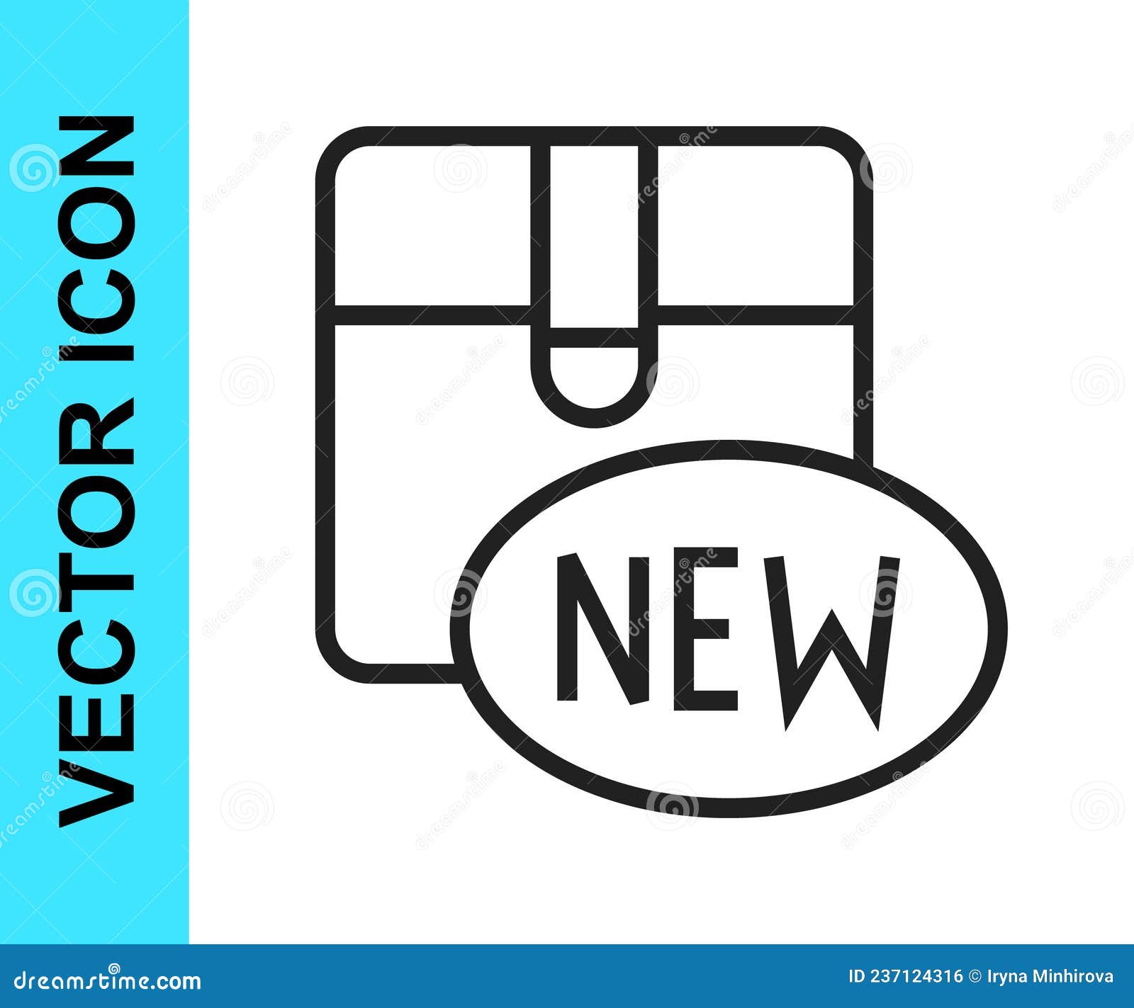 Black Line New Collection Icon Isolated on White Background. Vector ...