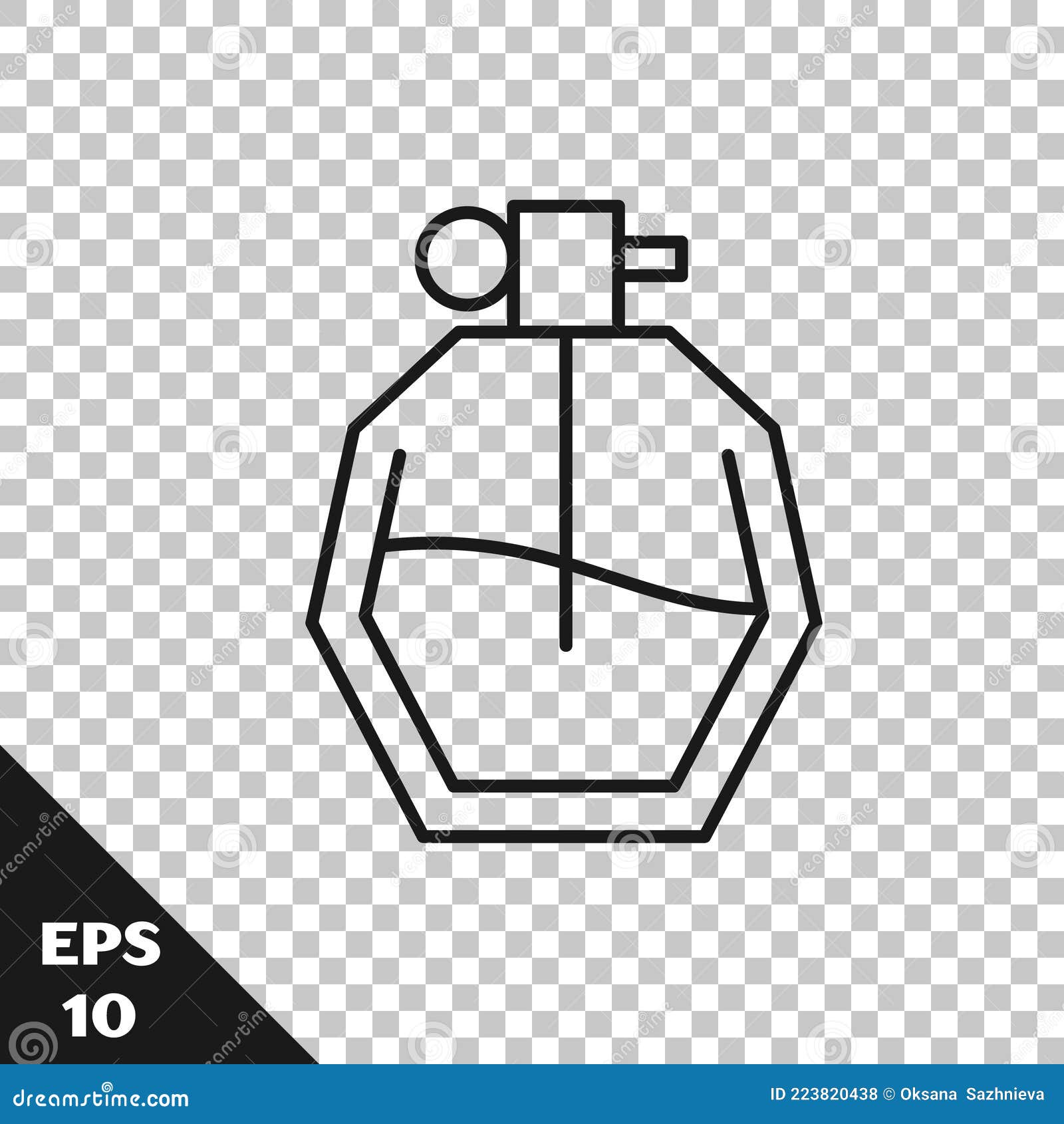 Black Line Perfume Icon Isolated on Transparent Background. Vector ...