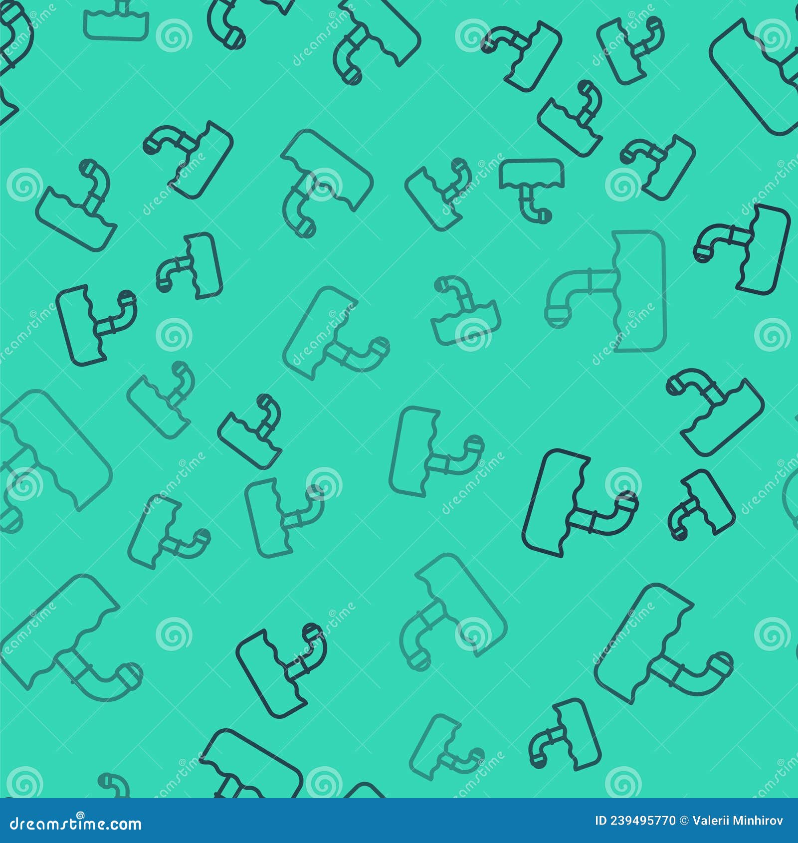 Black Line Periscope in the Waves Above the Water Icon Isolated ...