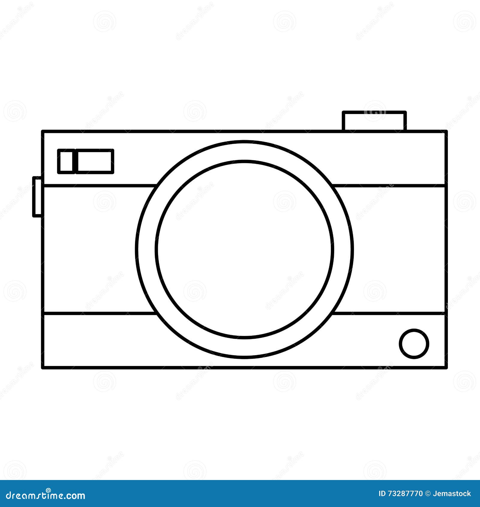 Black Line Photographic Camera Stock Illustration - Illustration of ...