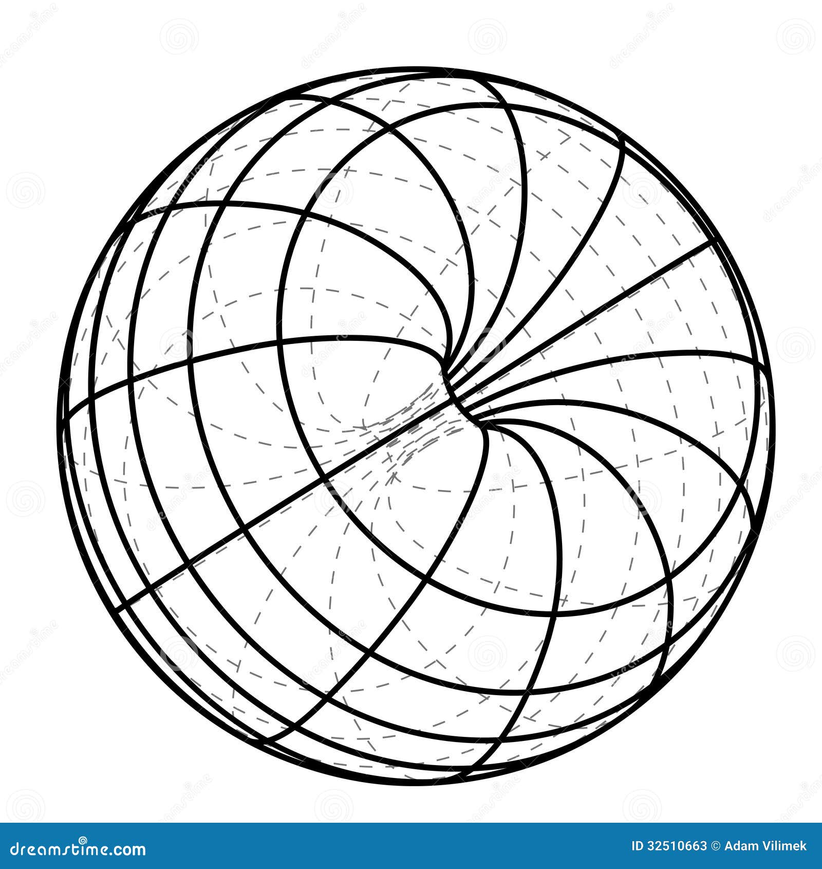 Black Line Scheme Sphere Sketch Stock Illustration - Illustration of ...