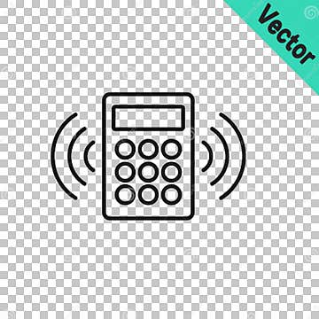 Black Line Security System Control Panel with Display Icon Isolated on ...