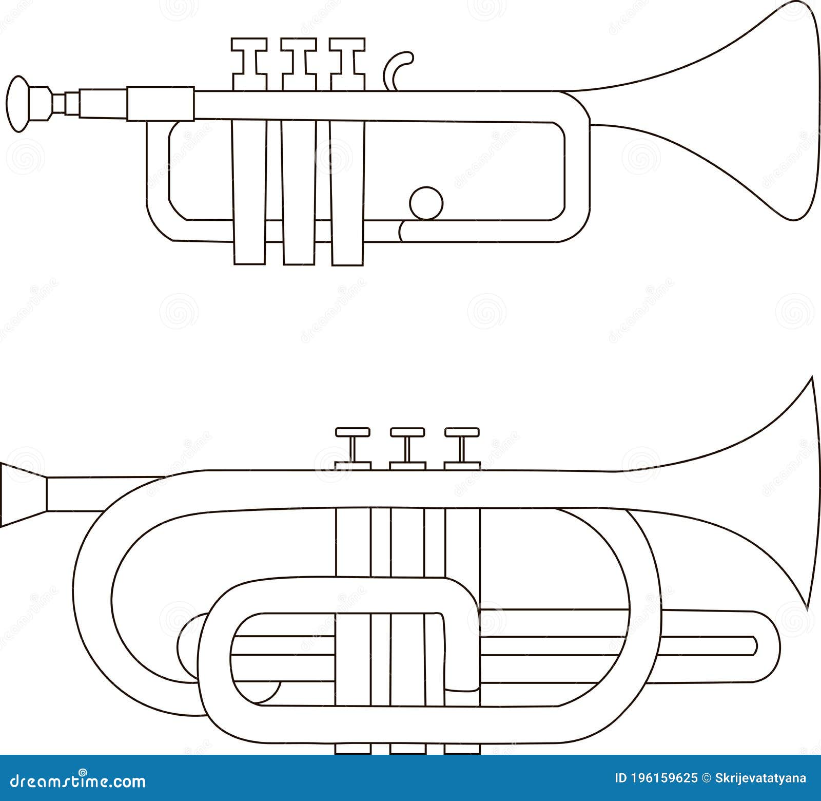 A Musical Cornet On Brown Stage Background Cartoon Vector ...