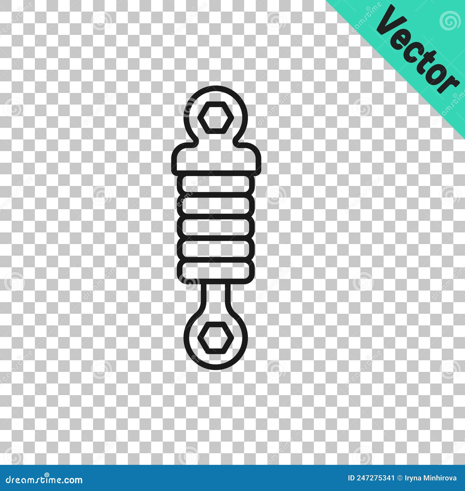 Black Line Shock Absorber Icon Isolated on Transparent Background ...