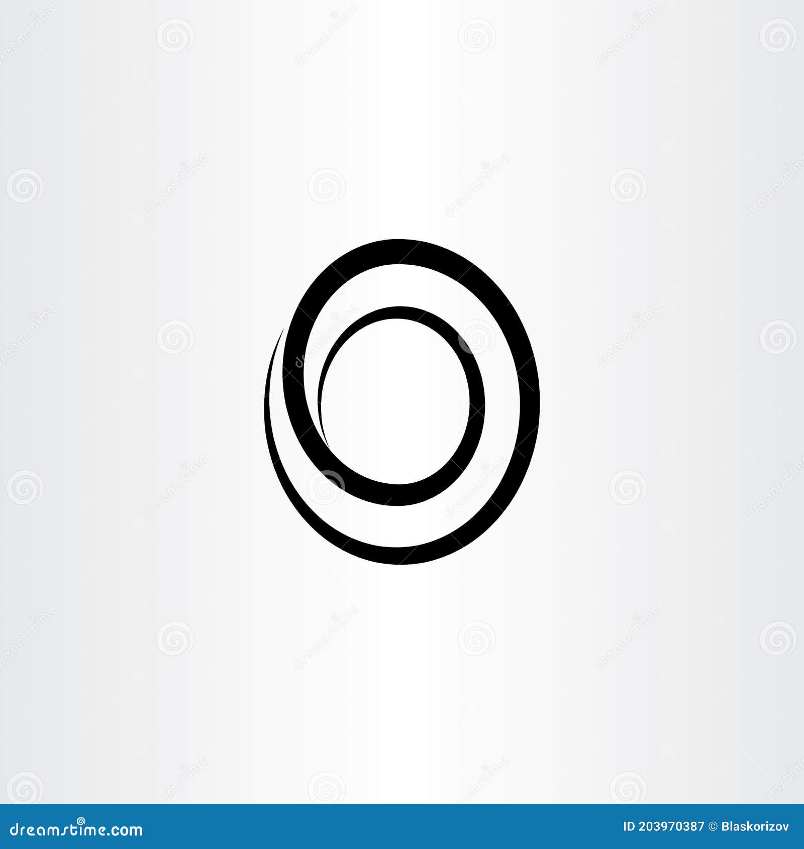 Black Line Spiral O Letter Logo Symbol Vector Stock Vector ...