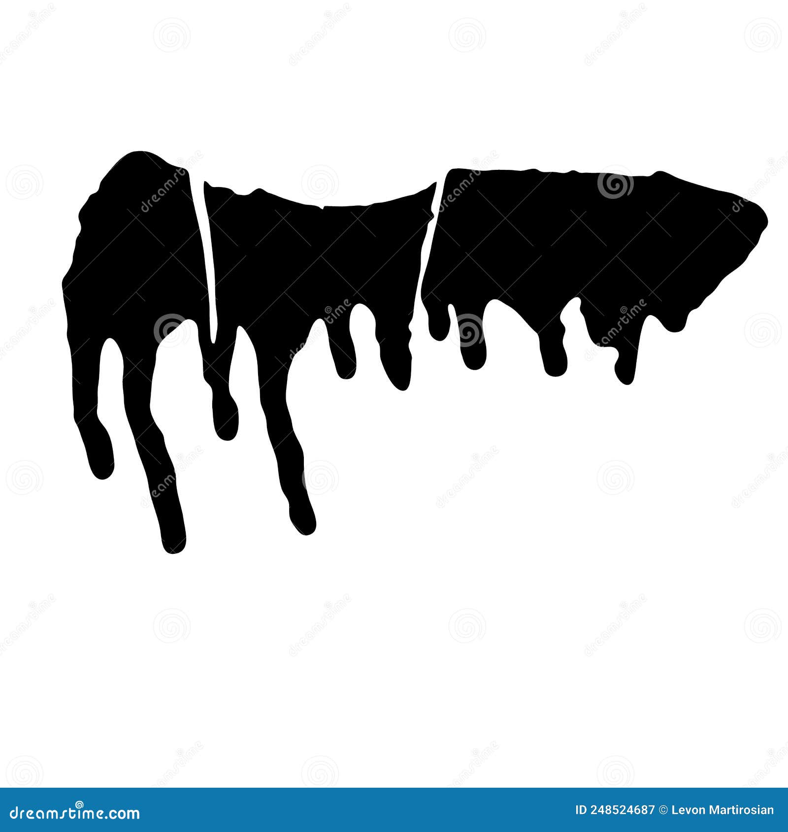 Black Line from Spray Paint with Drops Falling Down. Stock Vector ...