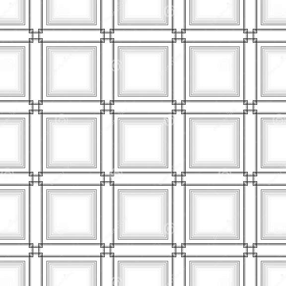 Black Line Square on White Abstract Background Seamless Pattern Stock ...