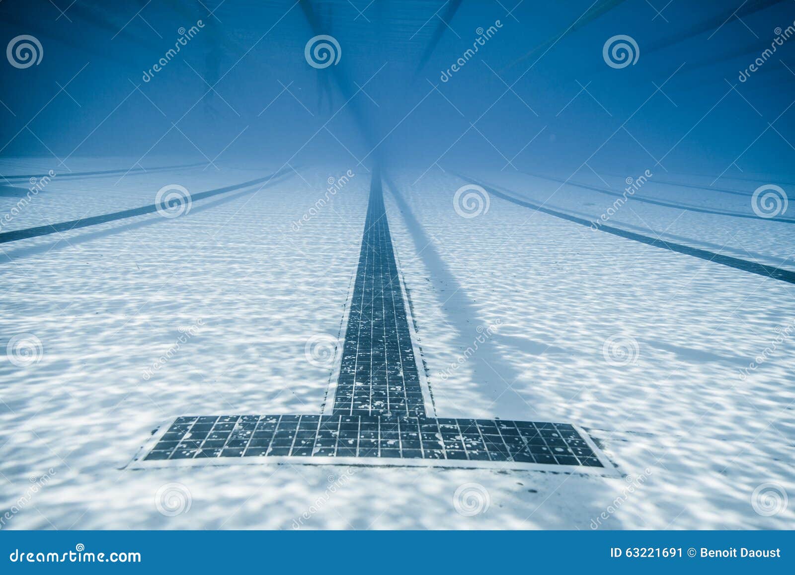 Black Line Starts and Corridor of an Olympic Pool Stock Image - Image ...
