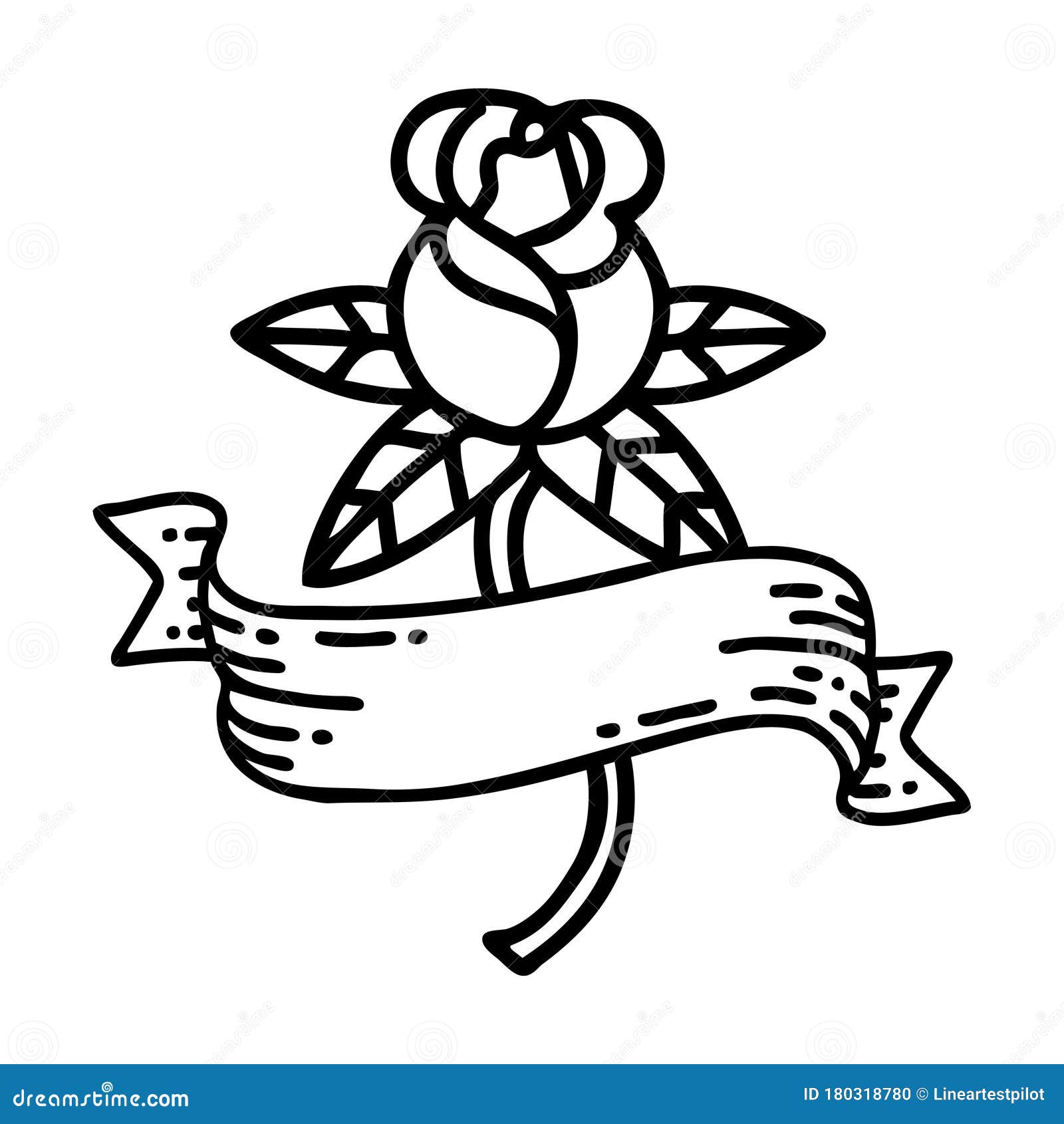 Traditional Rose Tattoo Flash Banner