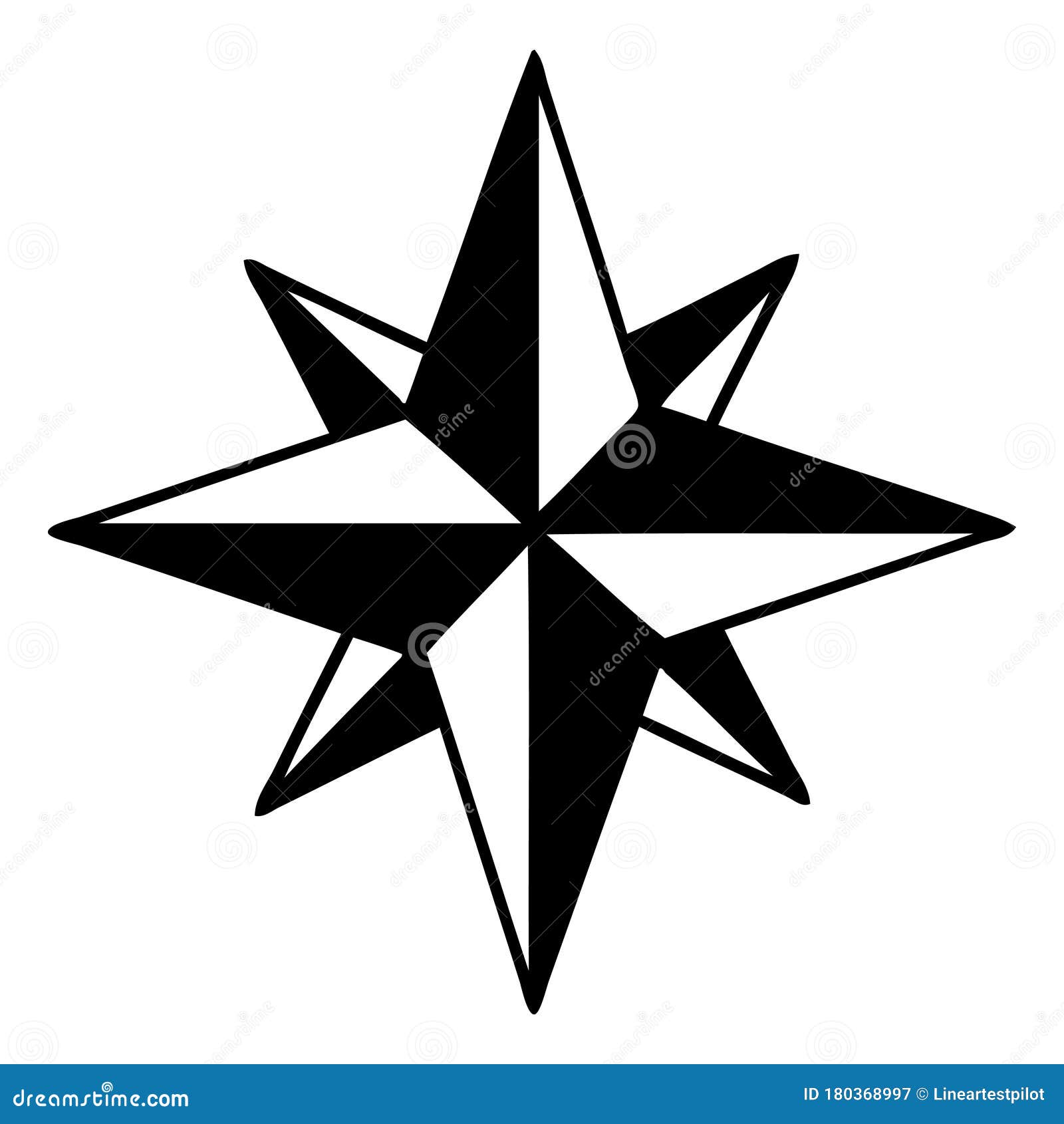 Black Line Tattoo of a Star Stock Vector - Illustration of symbolic ...