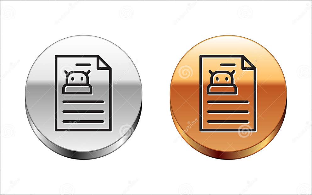 Black Line Technical Specification Icon Isolated on White Background ...