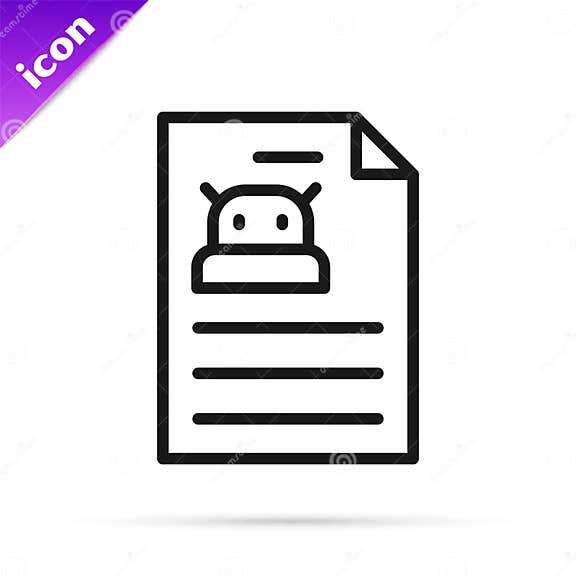 Black Line Technical Specification Icon Isolated on White Background ...