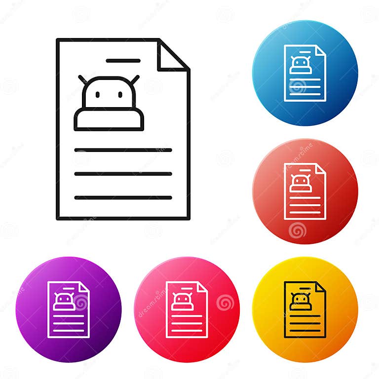 Black Line Technical Specification Icon Isolated on White Background ...