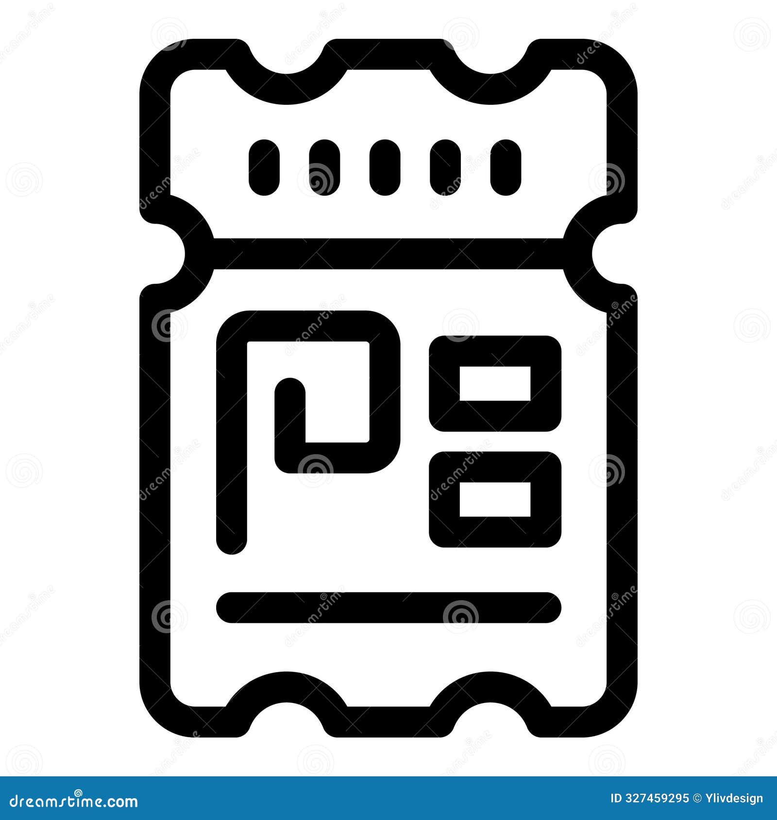 Black Line Ticket Icon Showing Admit One Concept Stock Vector ...