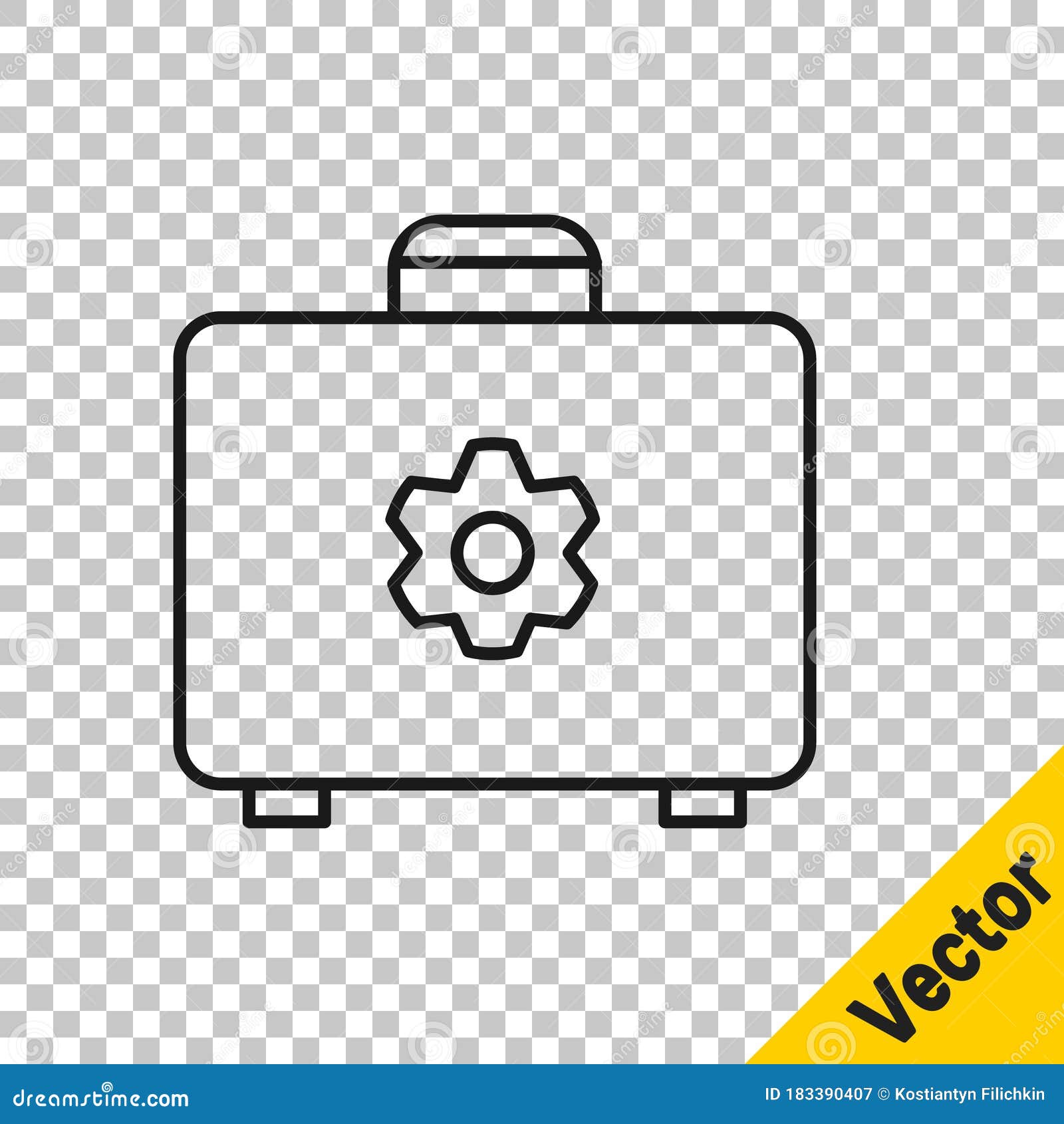 Black Line Toolbox Icon Isolated on Transparent Background. Tool Box ... Black Line Toolbox Icon Isolated on Transparent Background. Tool Box ...
