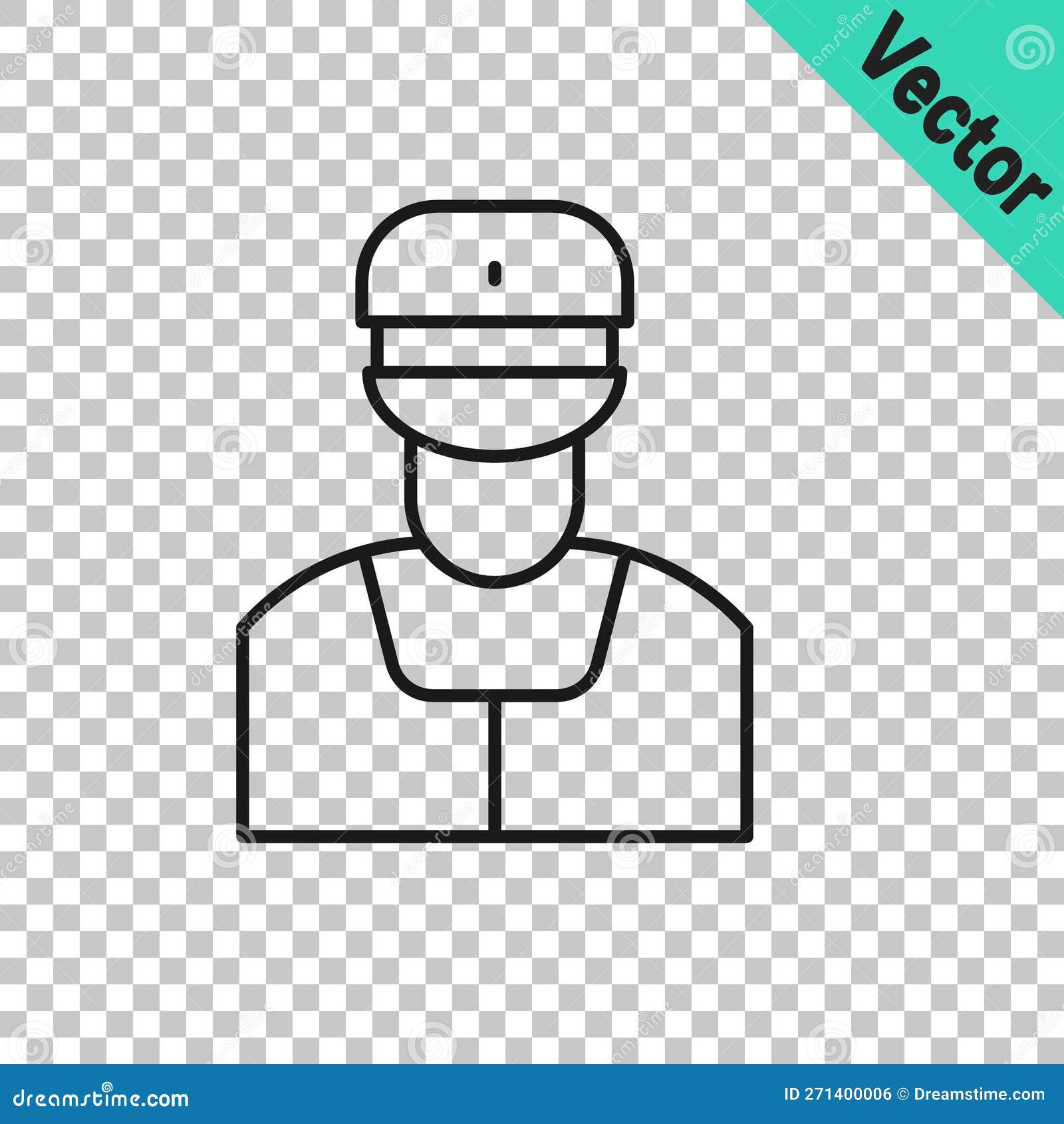 Black Line Train Conductor Icon Isolated On Transparent Background ...