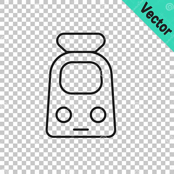 Black Line Train and Railway Icon Isolated on Transparent Background ... Black Line Train and Railway Icon Isolated on Transparent Background ...