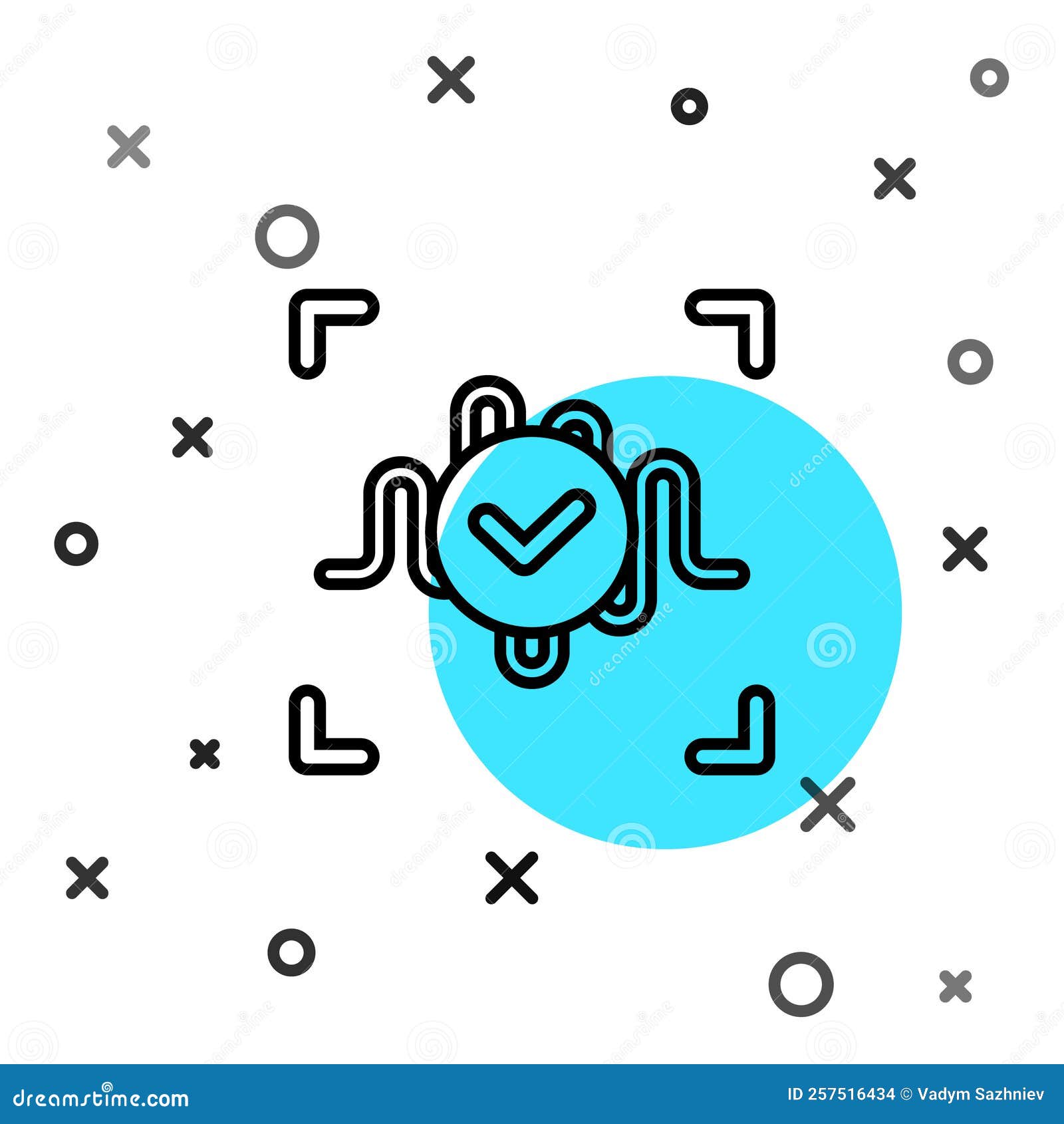 Black Line Voice Recognition Icon Isolated on White Background. Voice ...