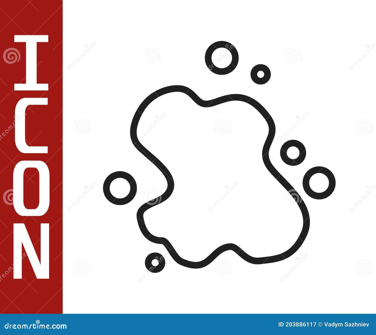 Black Line Water Spill Icon Isolated on White Background. Vector Stock ...