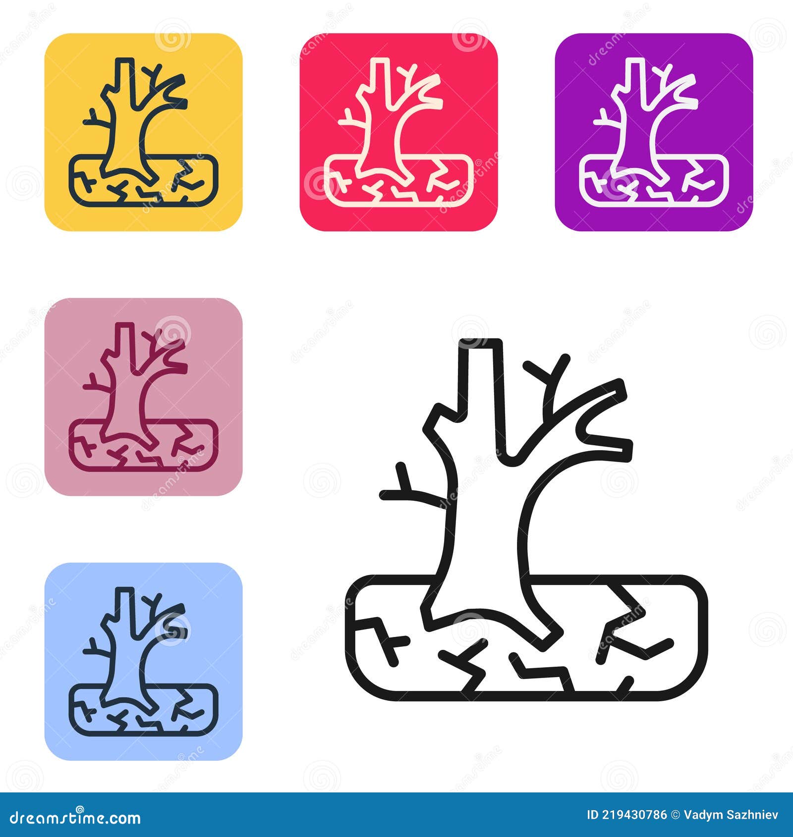 Black Withered Tree Icon Isolated On White Background. Bare Tree. Dead ...