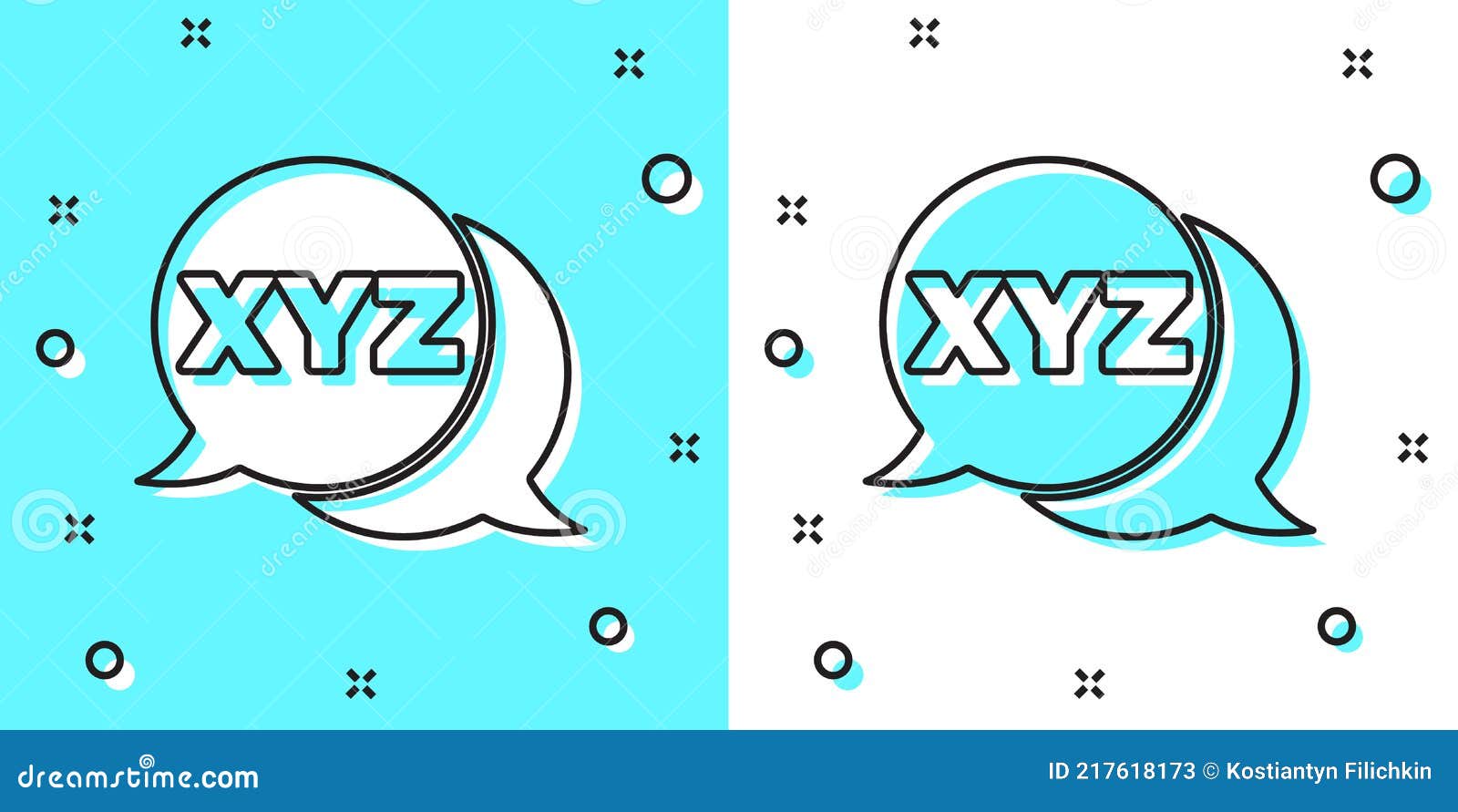 Black Line XYZ Coordinate System Icon Isolated on Green and White ...