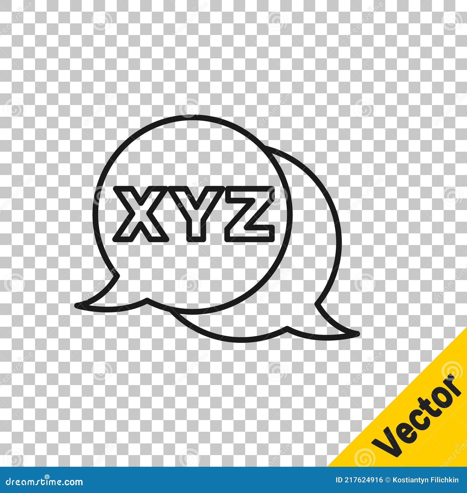 Black Line XYZ Coordinate System Icon Isolated on Transparent ...