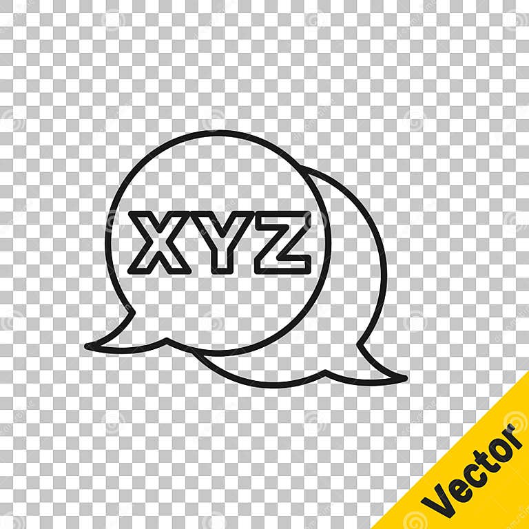 Black Line XYZ Coordinate System Icon Isolated on Transparent ...
