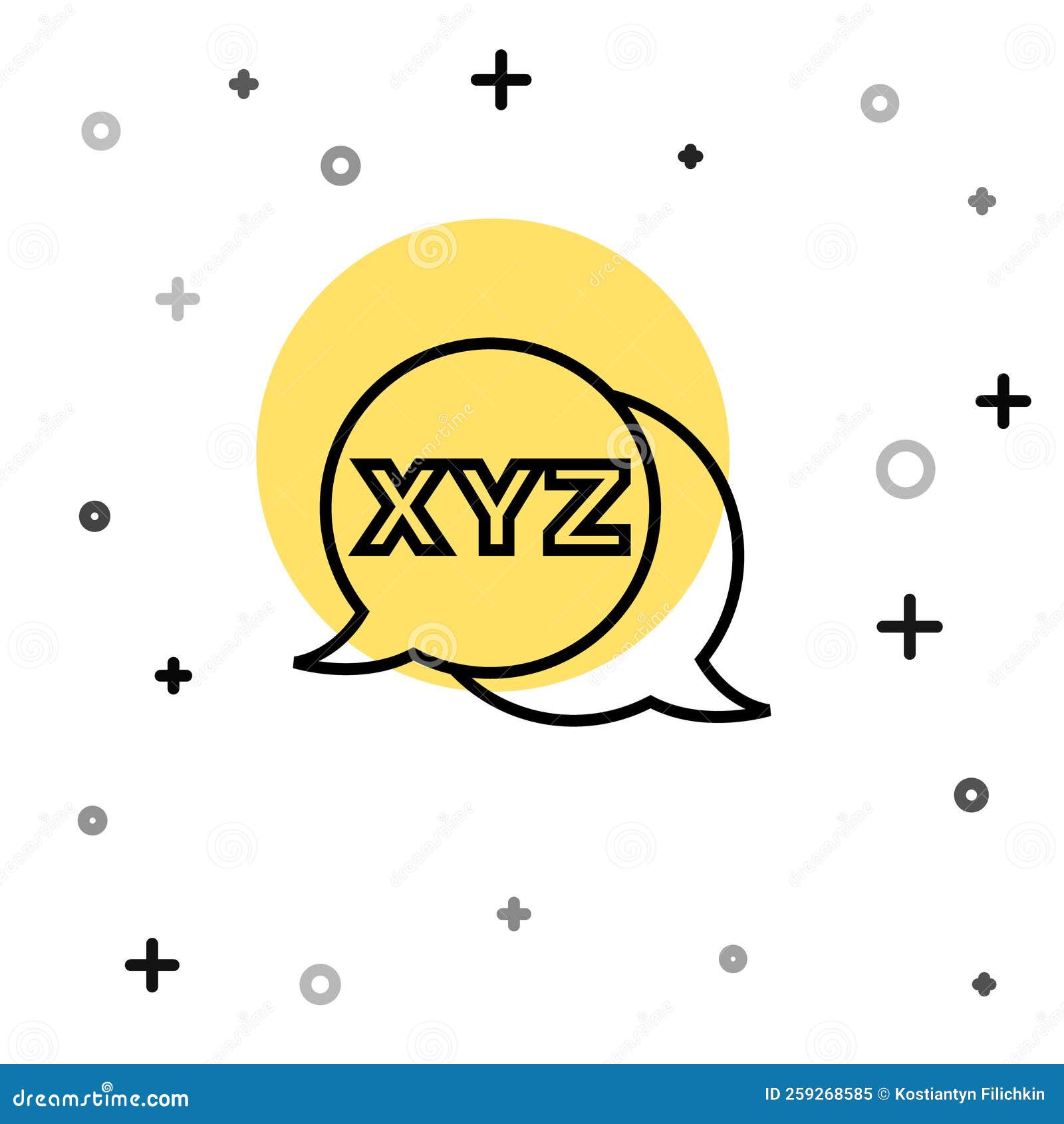 Black Line XYZ Coordinate System Icon Isolated on White Background. XYZ ...