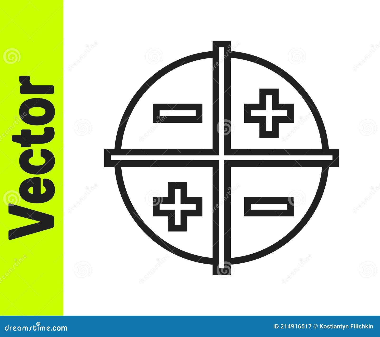 Black Line XYZ Coordinate System Icon Isolated on White Background. XYZ ...