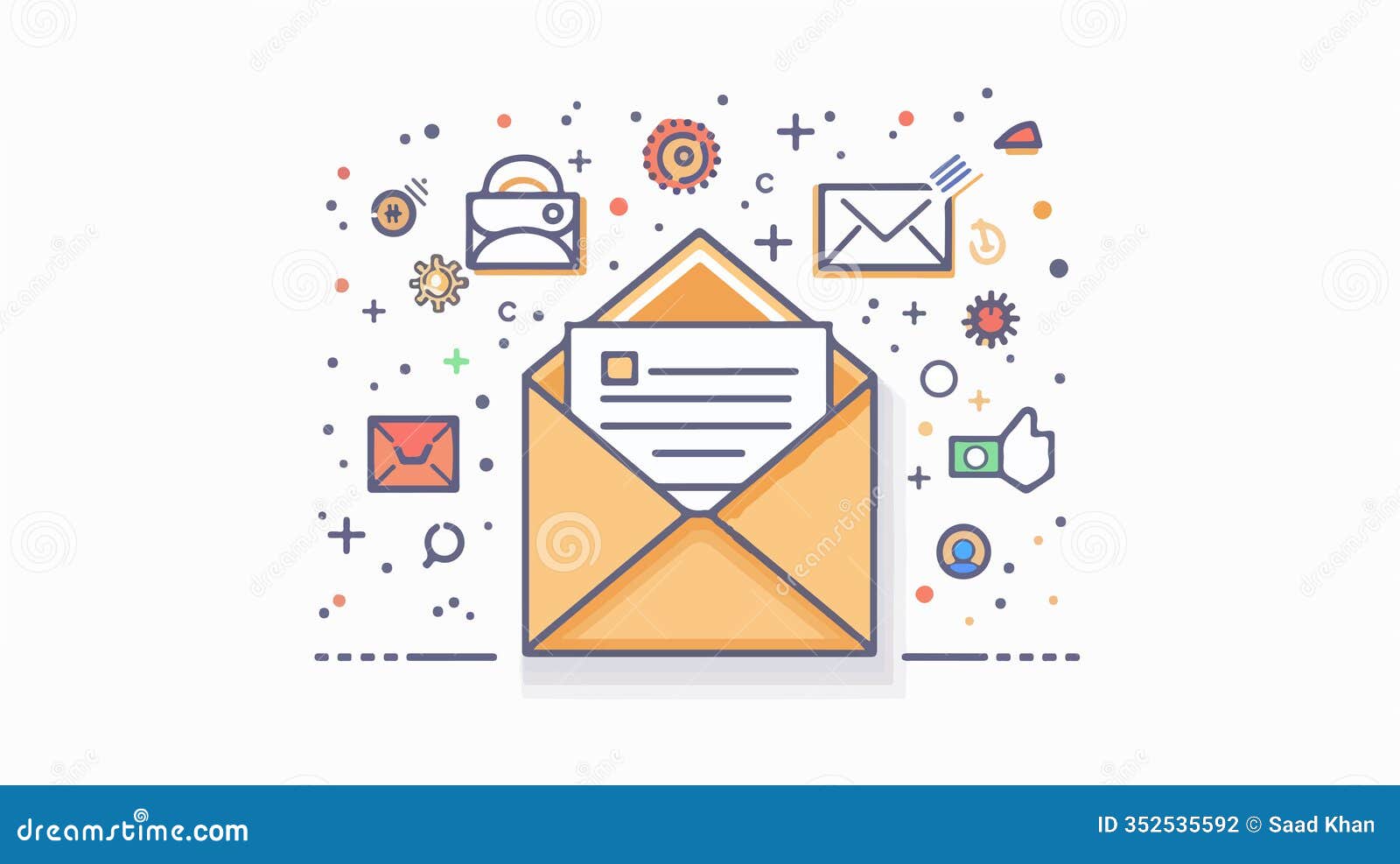 Sleek Black Linear Flat Design Email Icon for Professional Use Stock ...