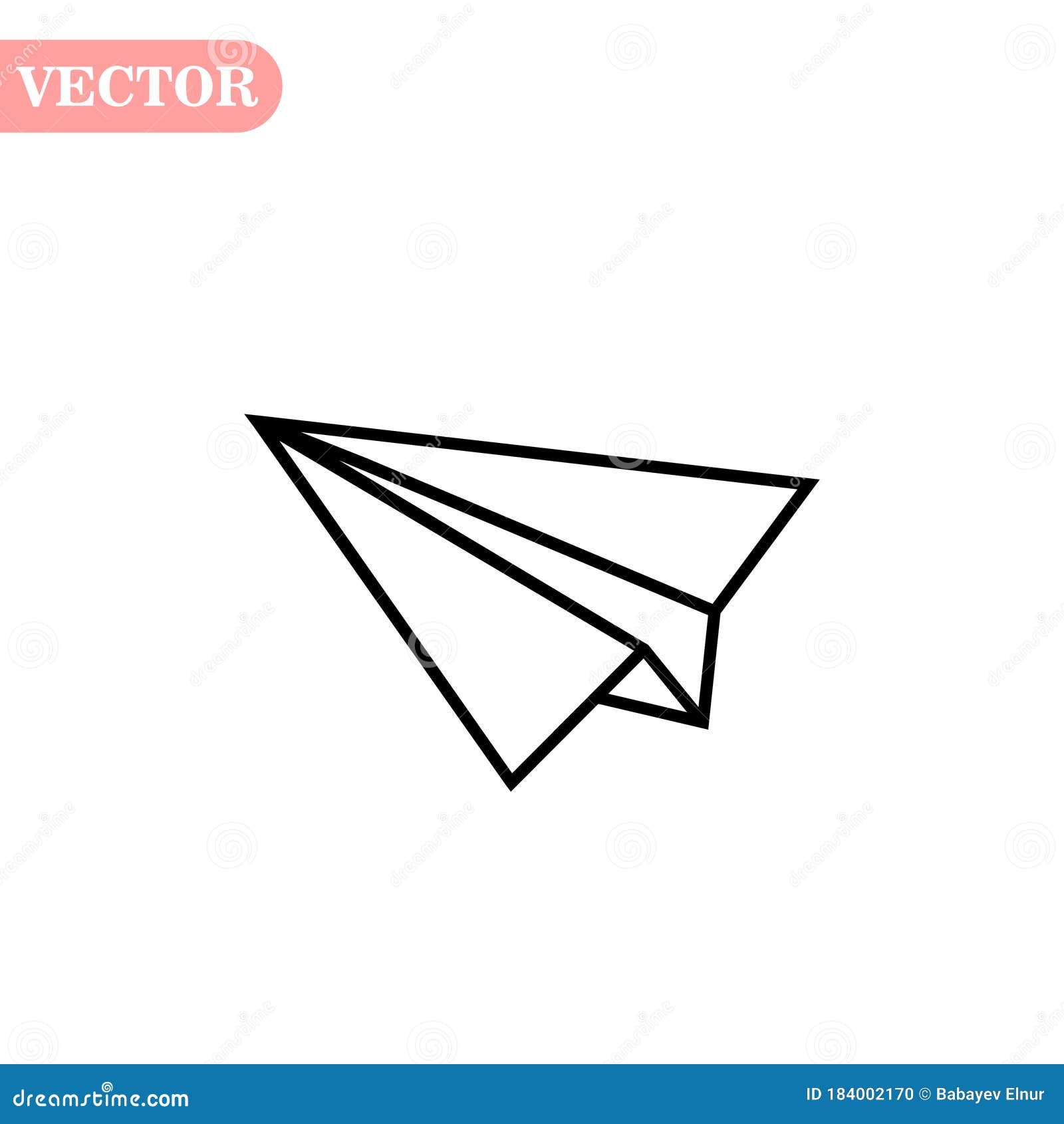 Black Linear Paper Plane Icon on a White Background. Eps10 Stock Vector ...