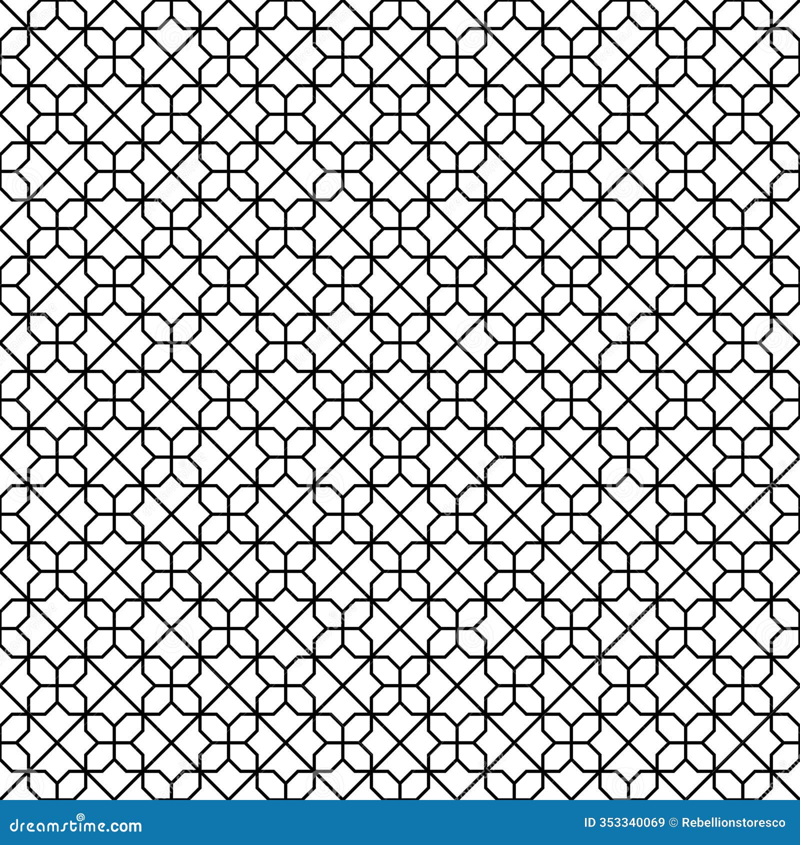 Black Lines Form Repeating Geometric Patterns on White Background Stock Illustration ...