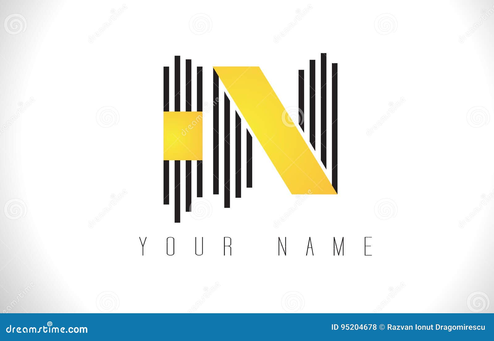 In Black Lines Letter Logo. Creative Line Letters Vector Templat Stock ...
