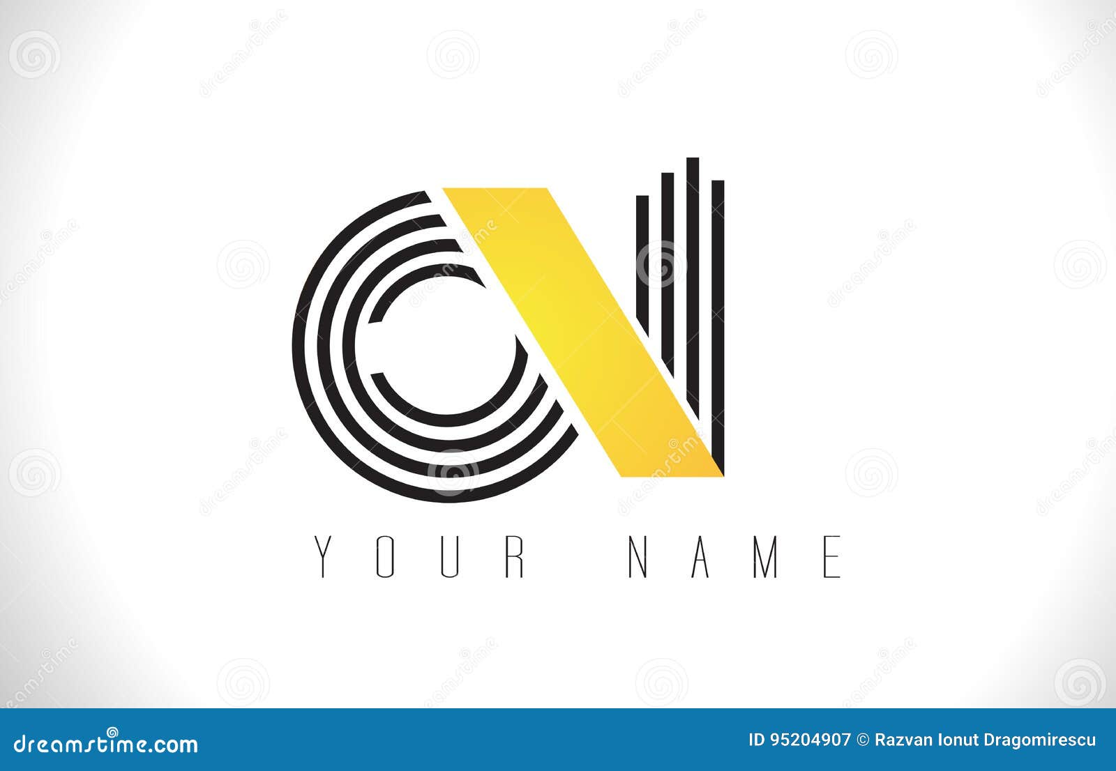 On Black Lines Letter Logo. Creative Line Letters Vector Templat Stock ...
