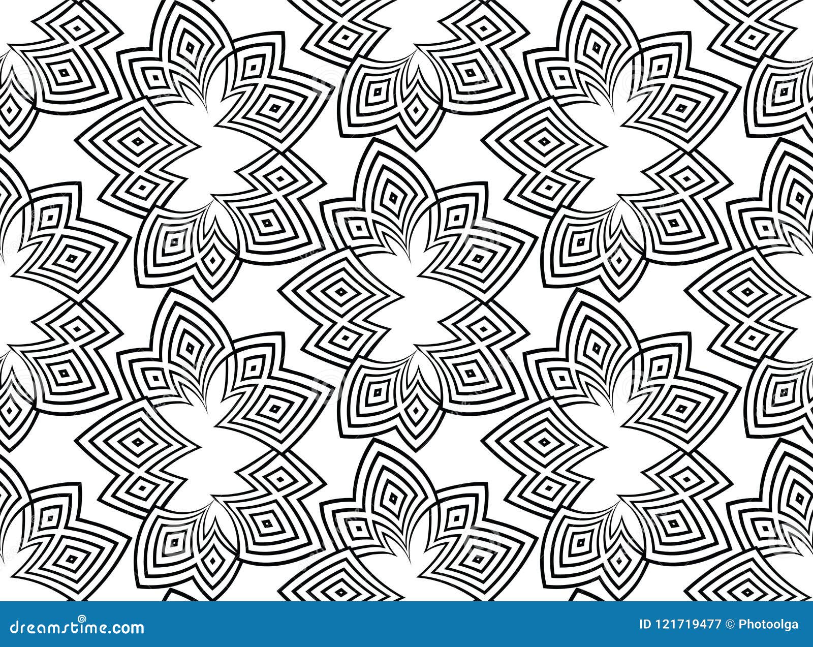 Black Lines Seamless Pattern on White Background. Vector Abstract ...