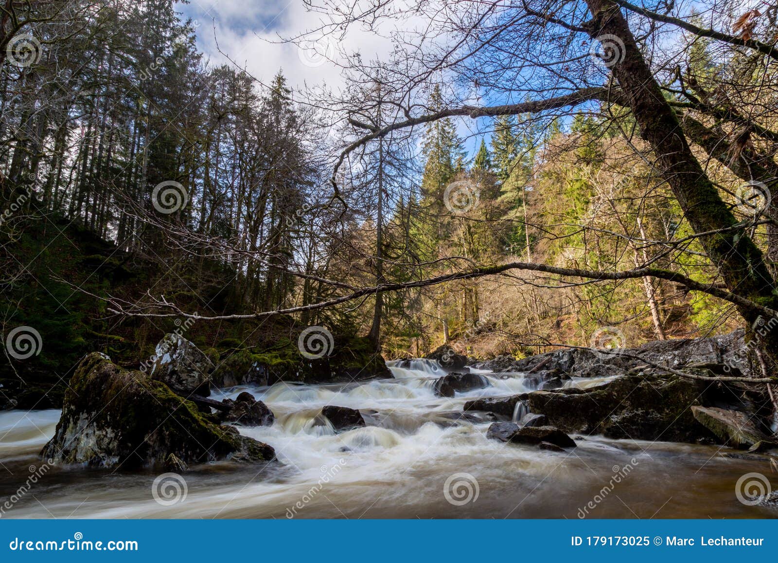 Black Linn Falls Scottish Highlands Long Exposure Stock Image - Image ...