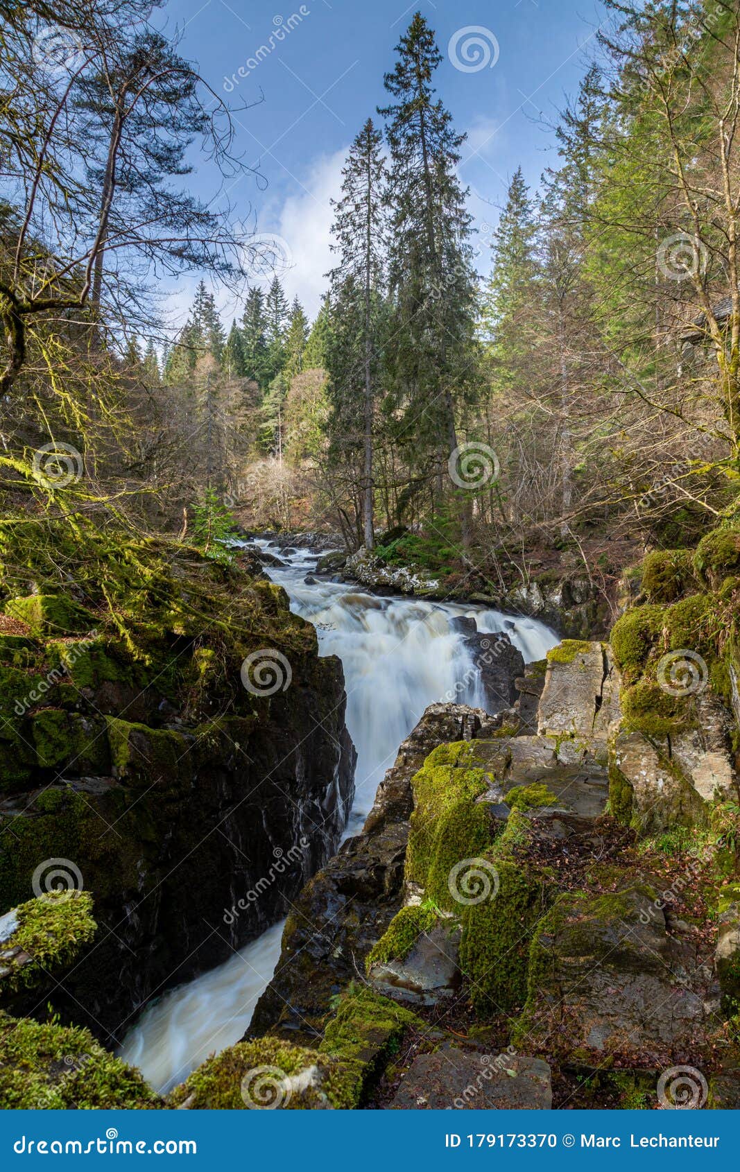 Black Linn Falls Scottish Highlands Long Exposure Stock Photo - Image ...