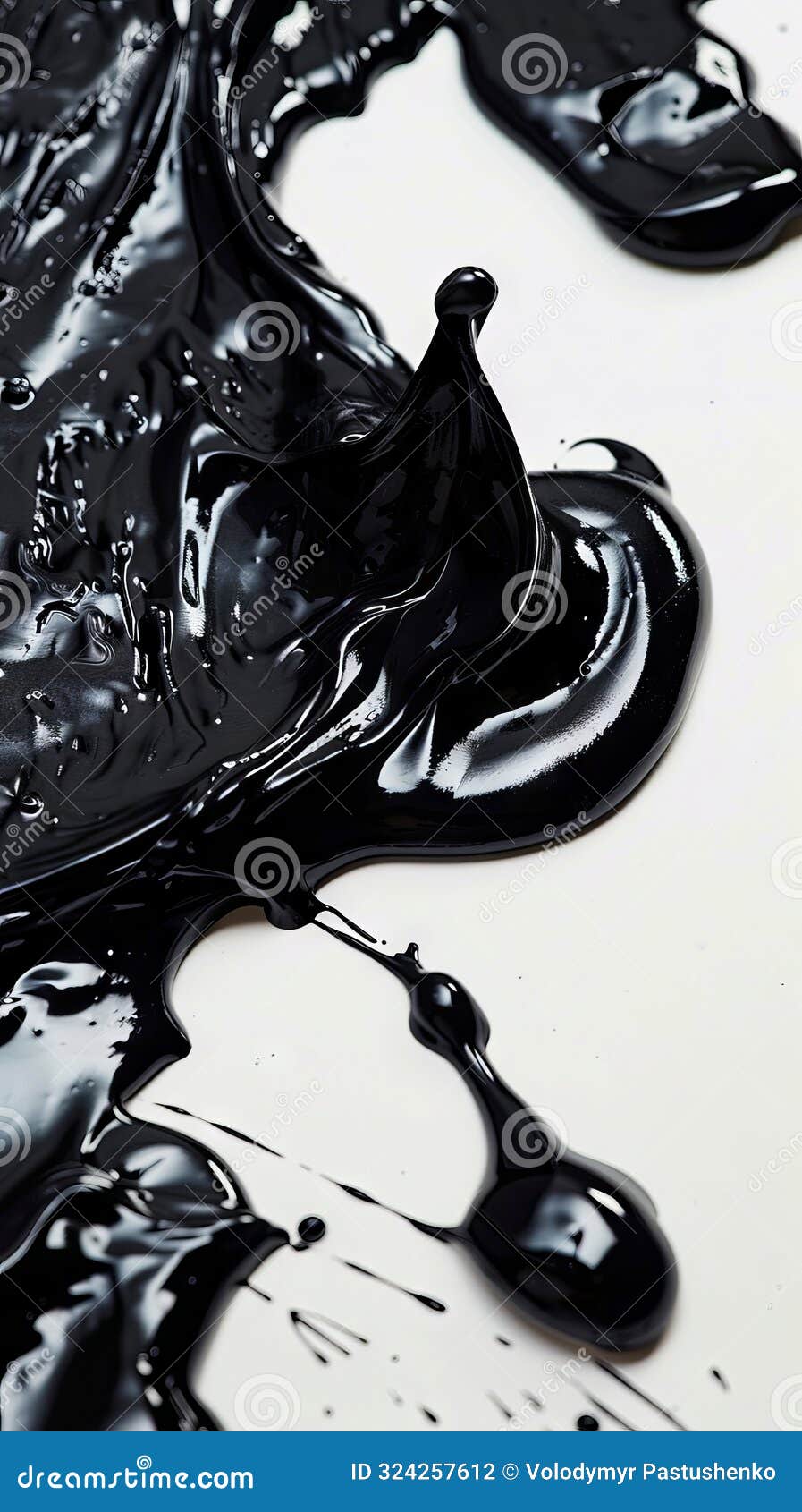 A Black Liquid is Dripping on a White Surface Stock Photo - Image of ...