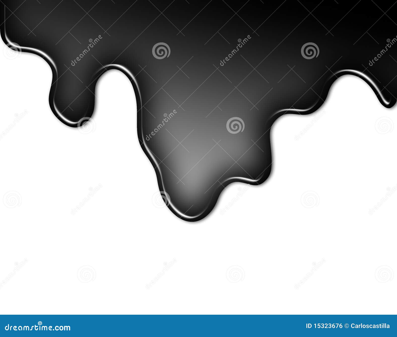 Black Liquid Dripping. Set Of Oil Or Paint Stain And Blob. Droplet Of ...