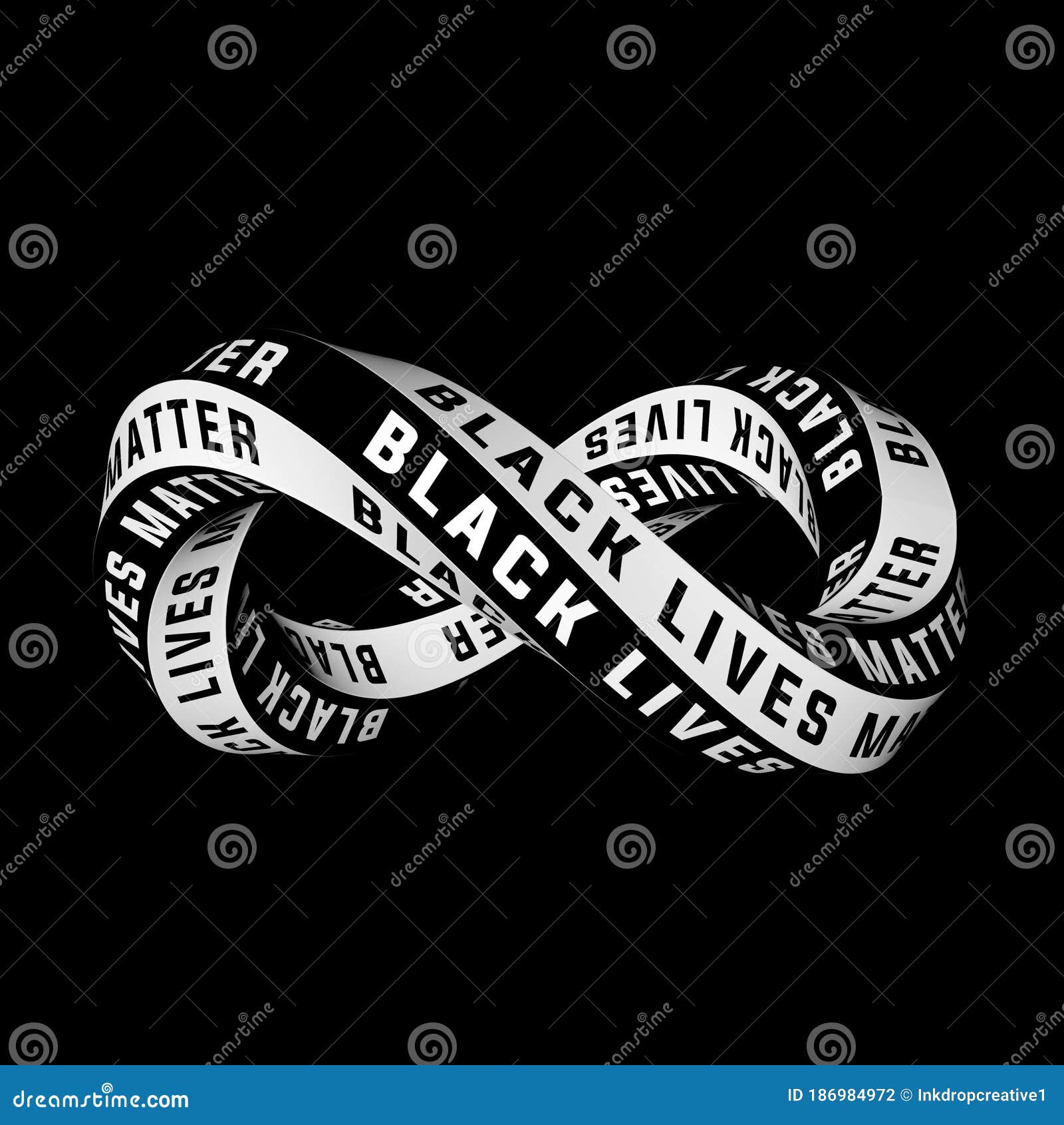 Black Lives Matter Graphic Infinity Symbol. 3D Rendering Editorial ...
