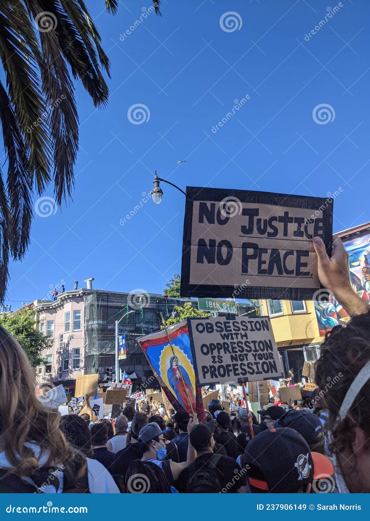 Protest Signs And Rows Of Flags Upside Down In Lekkerkerk Along The ...