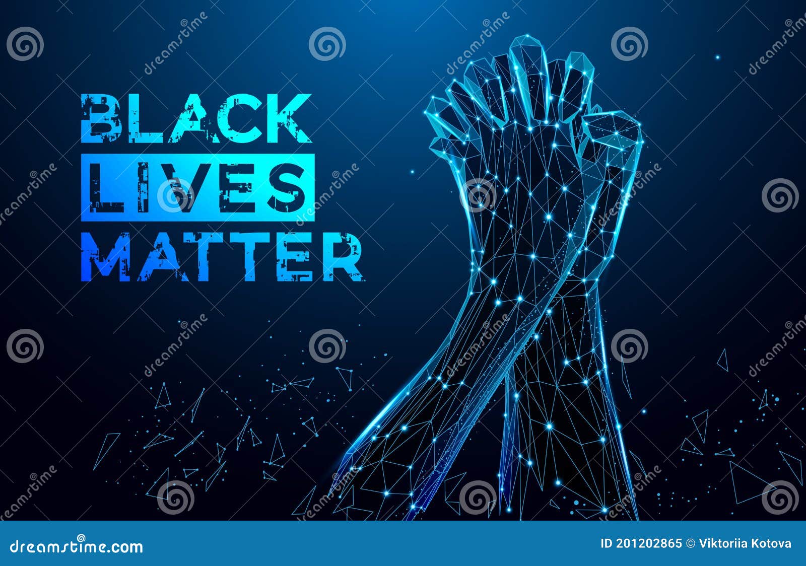 Black Lives Matter Slogan. Abstract Image of Brotherly Handshake in the ...